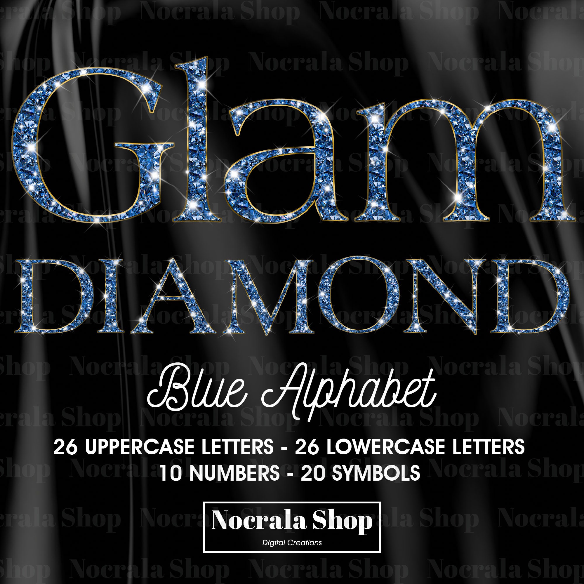Blue Diamond Alphabet Clipart, PNG Digital Clip Art, Blue Diamond ...
