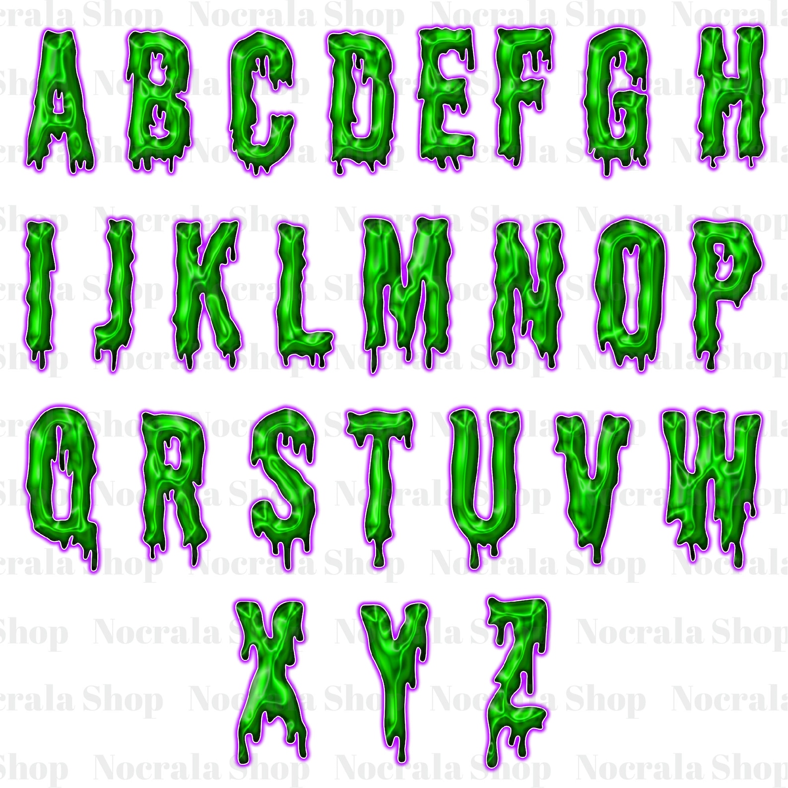 Green Slime Alphabet Clipart, Letters PNG Clipart, Horror Letter ...