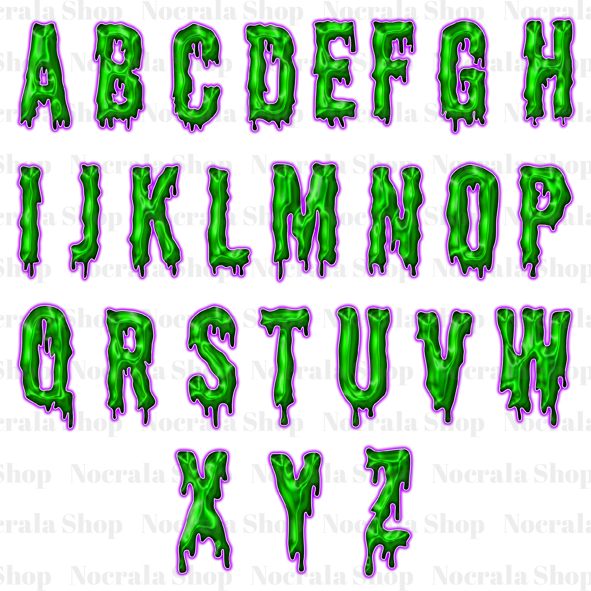 Green Slime Alphabet Clipart, Letters PNG Clipart, Horror Letter ...