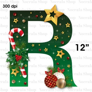 Christmas Alphabet Clipart, Christmas Monogram, Christmas Letters ...
