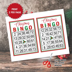 200 Christmas Bingo Cards, 1, 2, or 4 per Page, Christmas Game ...