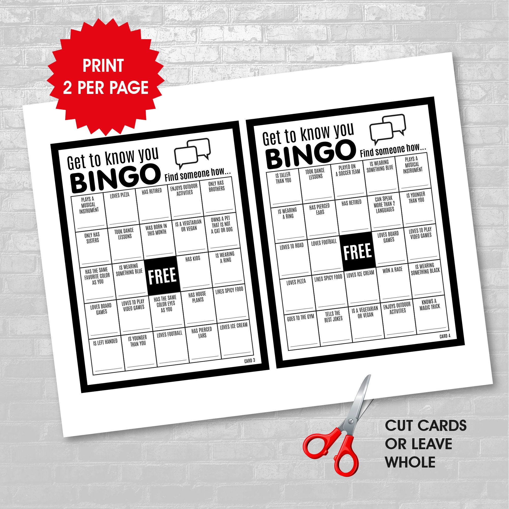 50 Get to Know You Bingo, 50 Find Someone How Bingo, Icebreaker Office ...