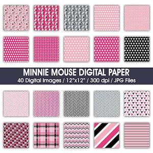 40 Minnie Magic World Digital Paper, Minnie Backgrounds, Instant ...
