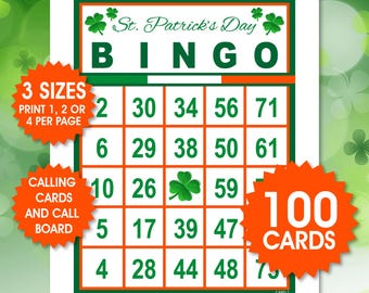 Printable St. Patrick's Day Bingo Cards - Etsy