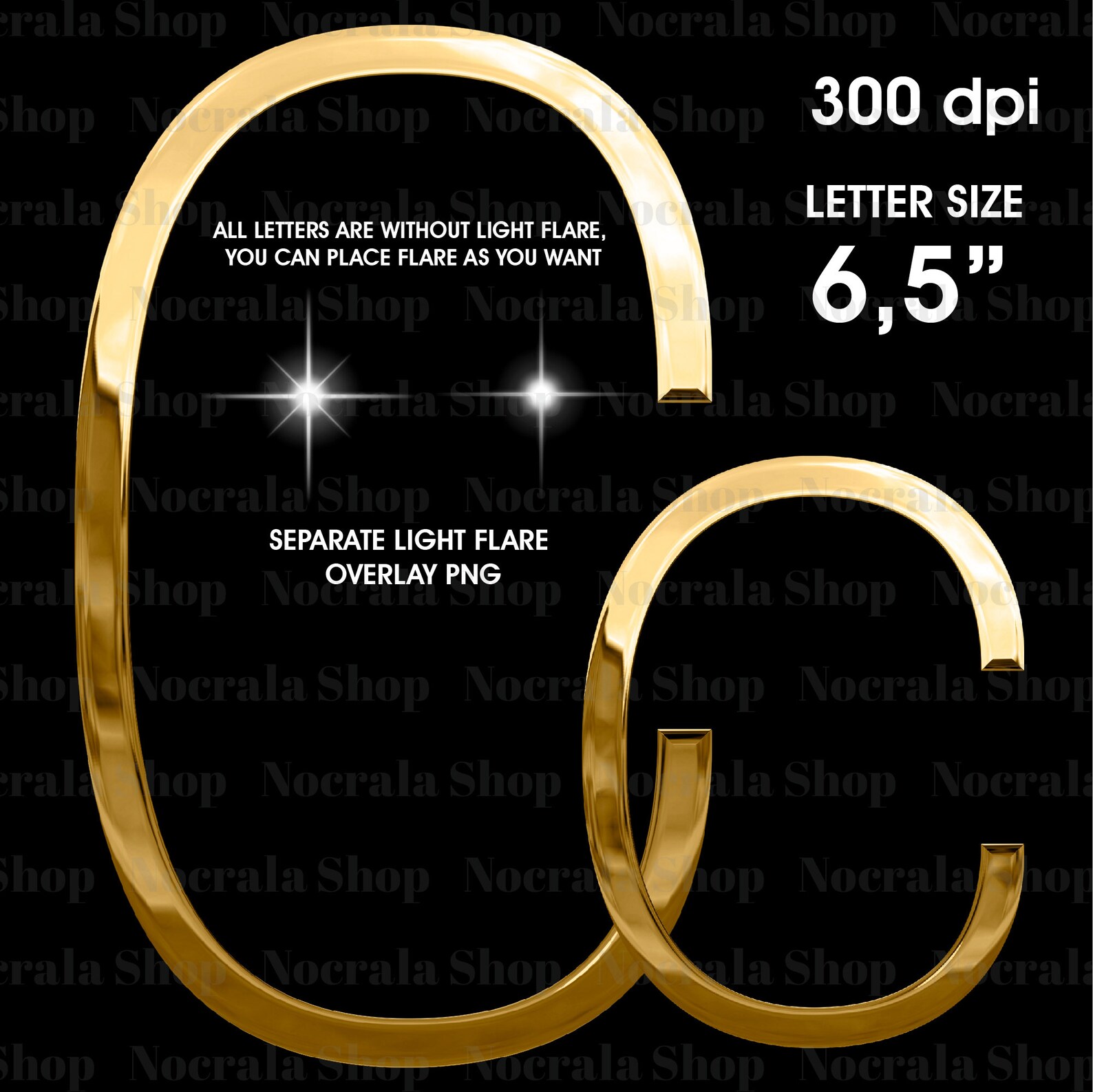 Gold Chrome Alphabet Clipart, High Shine Letters (PNG Digital Download ...