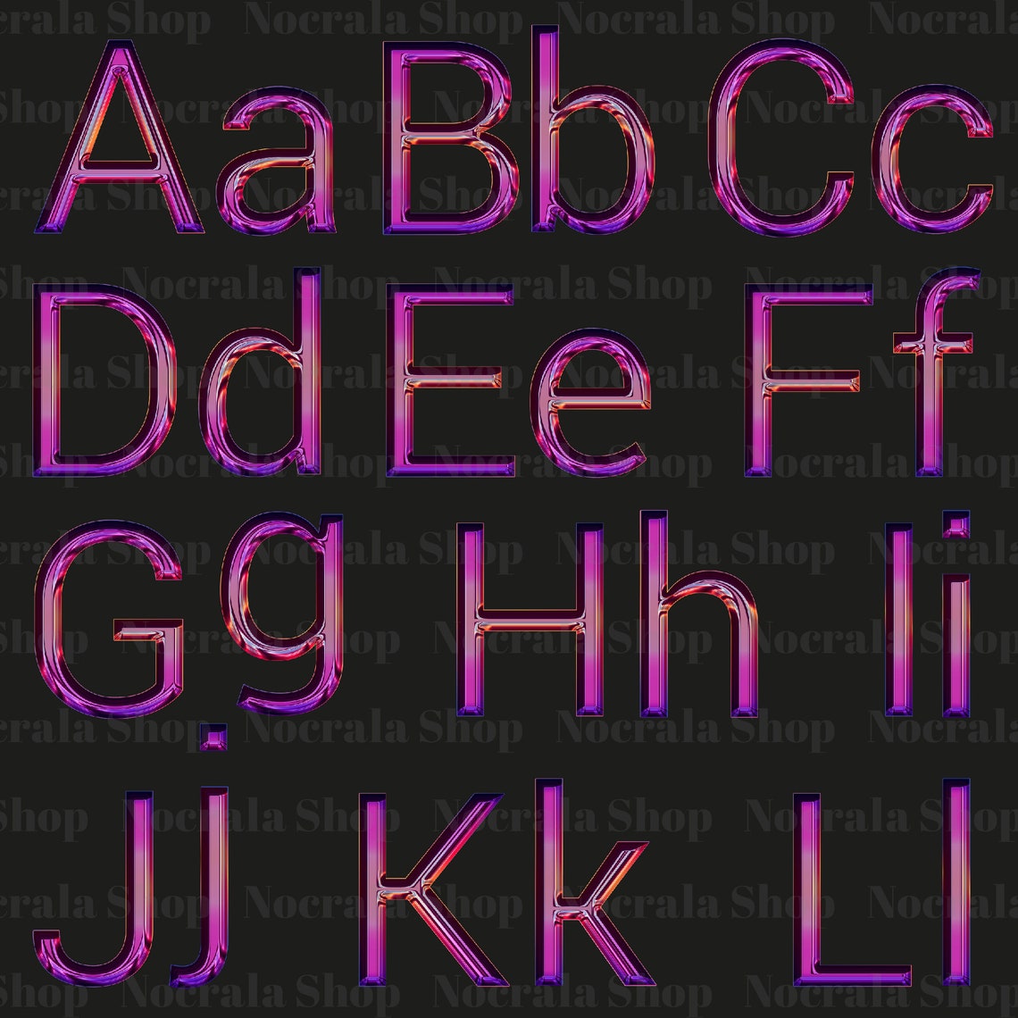 Rainbow Chrome Alphabet Clipart, PNG Clip Art, Rainbow Chrome Letters ...