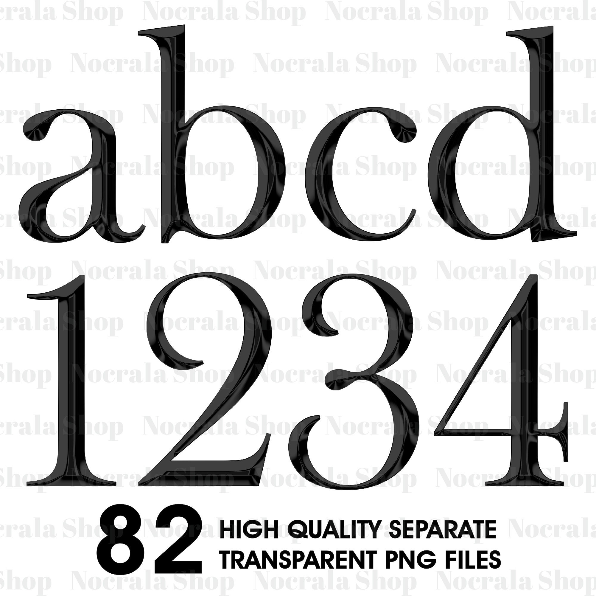 Black Chrome Alphabet Clipart, PNG Clip Art, Black Chrome Letters ...