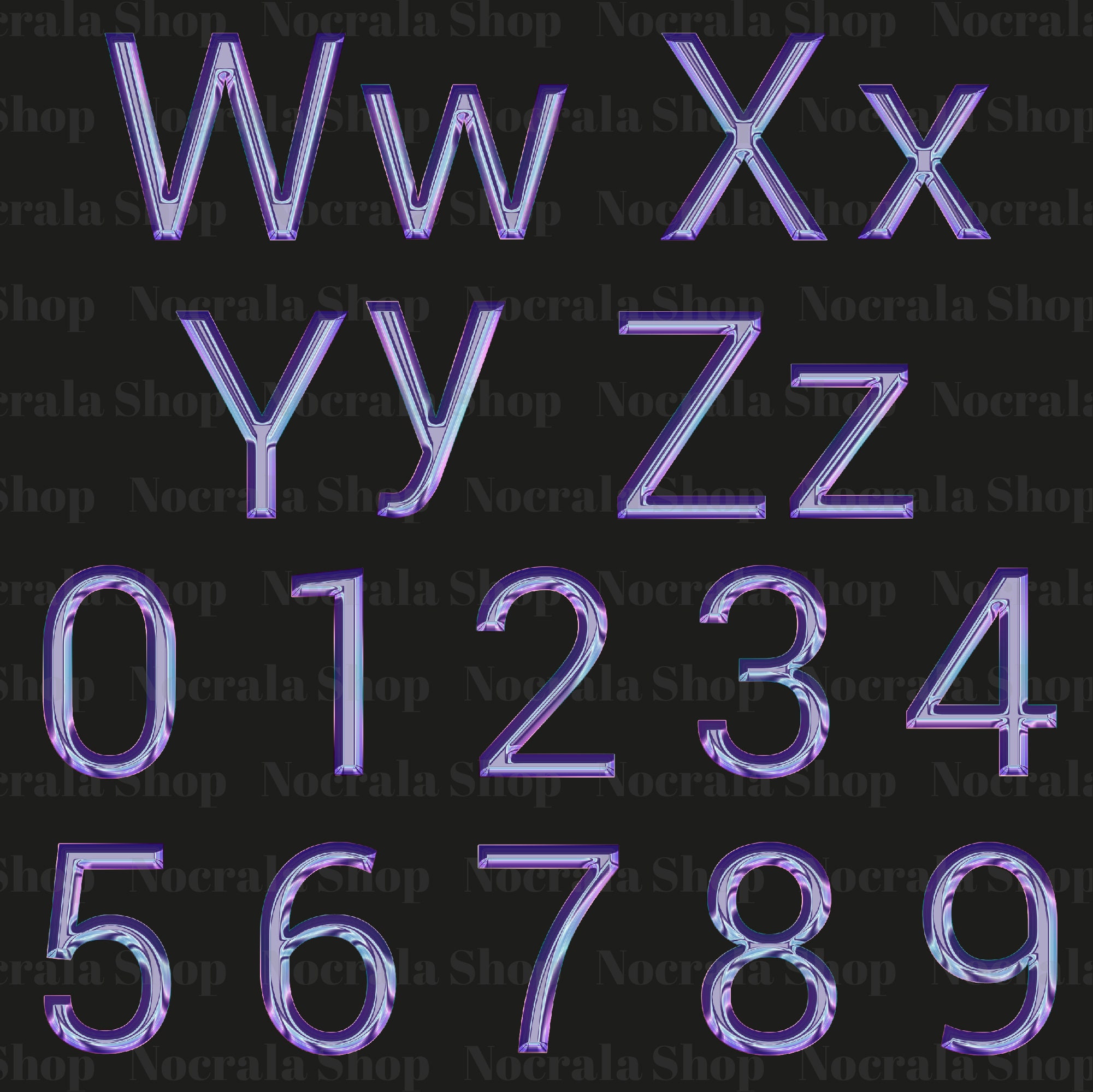 Holographic Chrome Alphabet Clipart, PNG Clip Art, Holographic Chrome ...