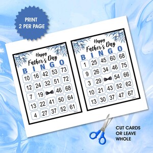 100 Happy Father's Day Bingo Cards, 1,2 or 4 per Page, Fun Party Game ...