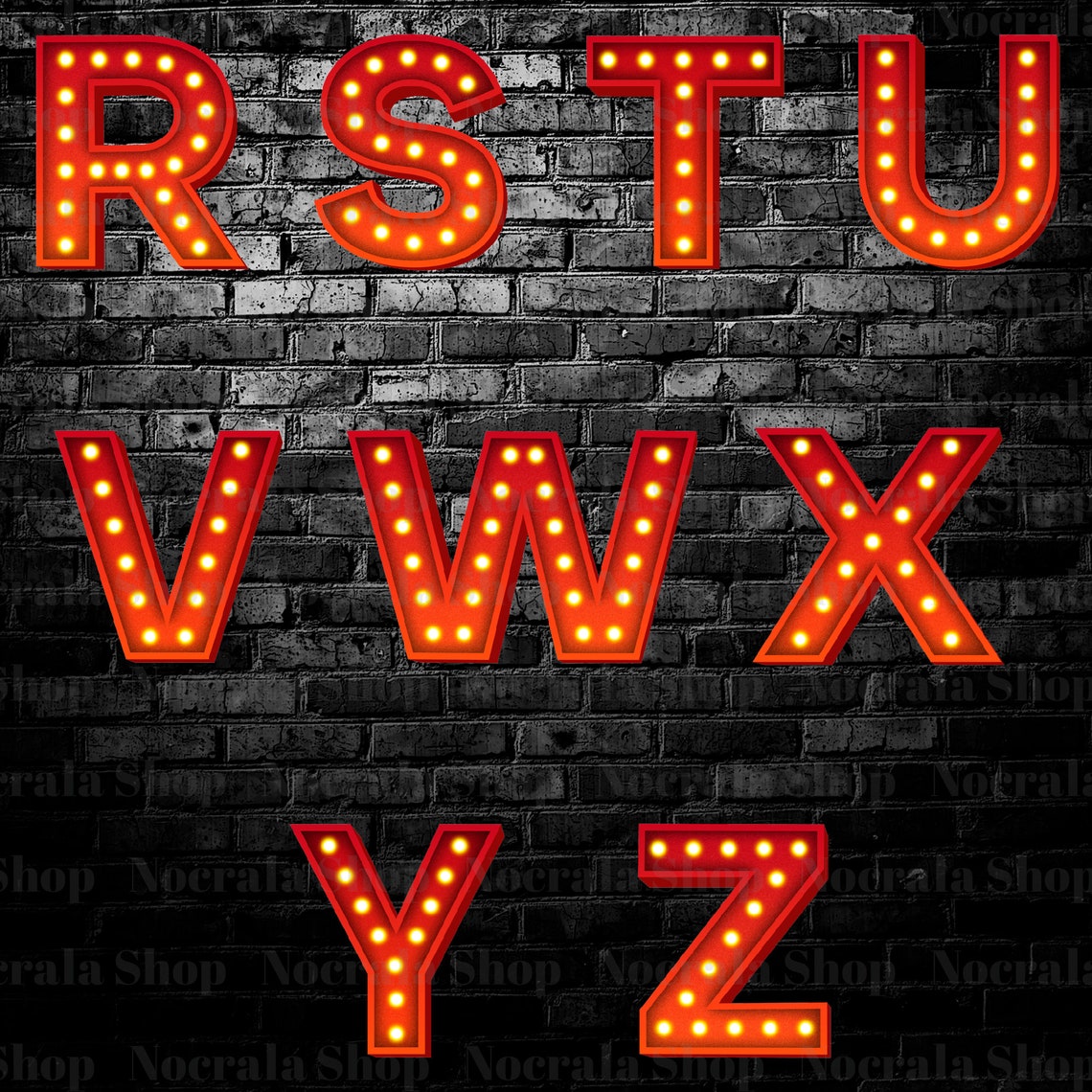 Red Marquee Alphabet Clipart, Marquee Letters & Numbers, PNG Clipar ...