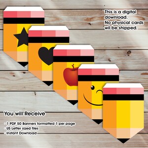 Pencil Printable PDF Banner, Classroom Banner, Colorful Classroom Decor ...