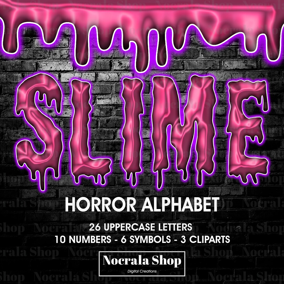 Pink Slime Alphabet Clipart, Letters PNG Clipart, Horror Letter ...