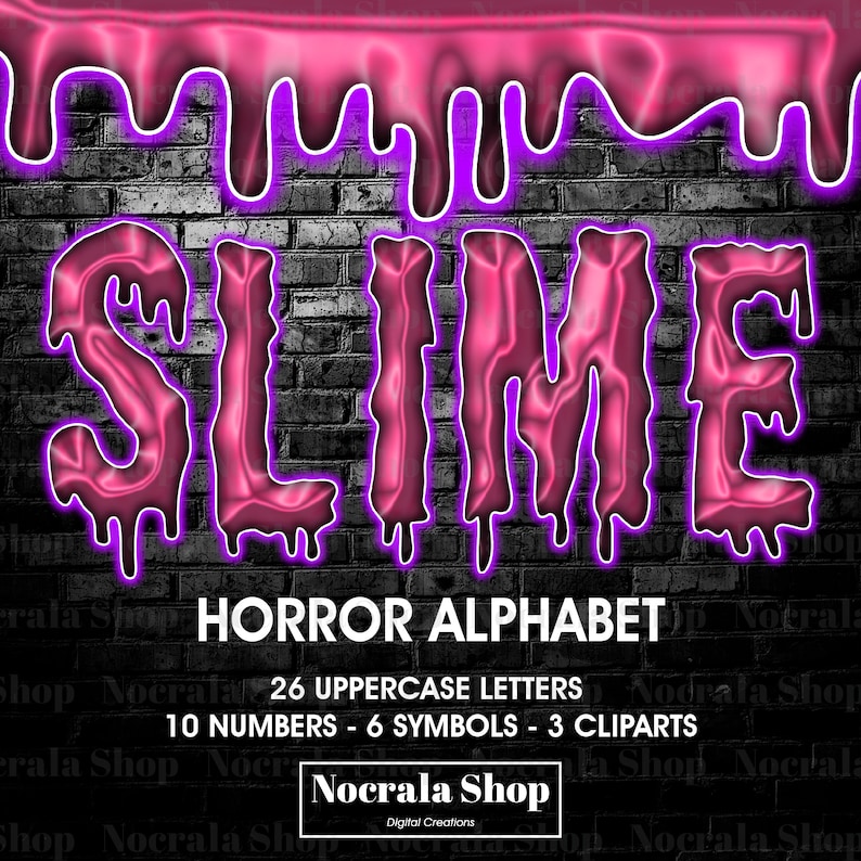 Pink Slime Alphabet Clipart, Letters PNG Clipart, Horror Letter ...