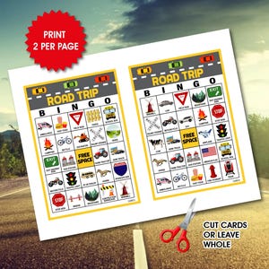 Road Trip Bingo Game, Travel Car Activity, 10 Unique Cards (PDF) - Etsy
