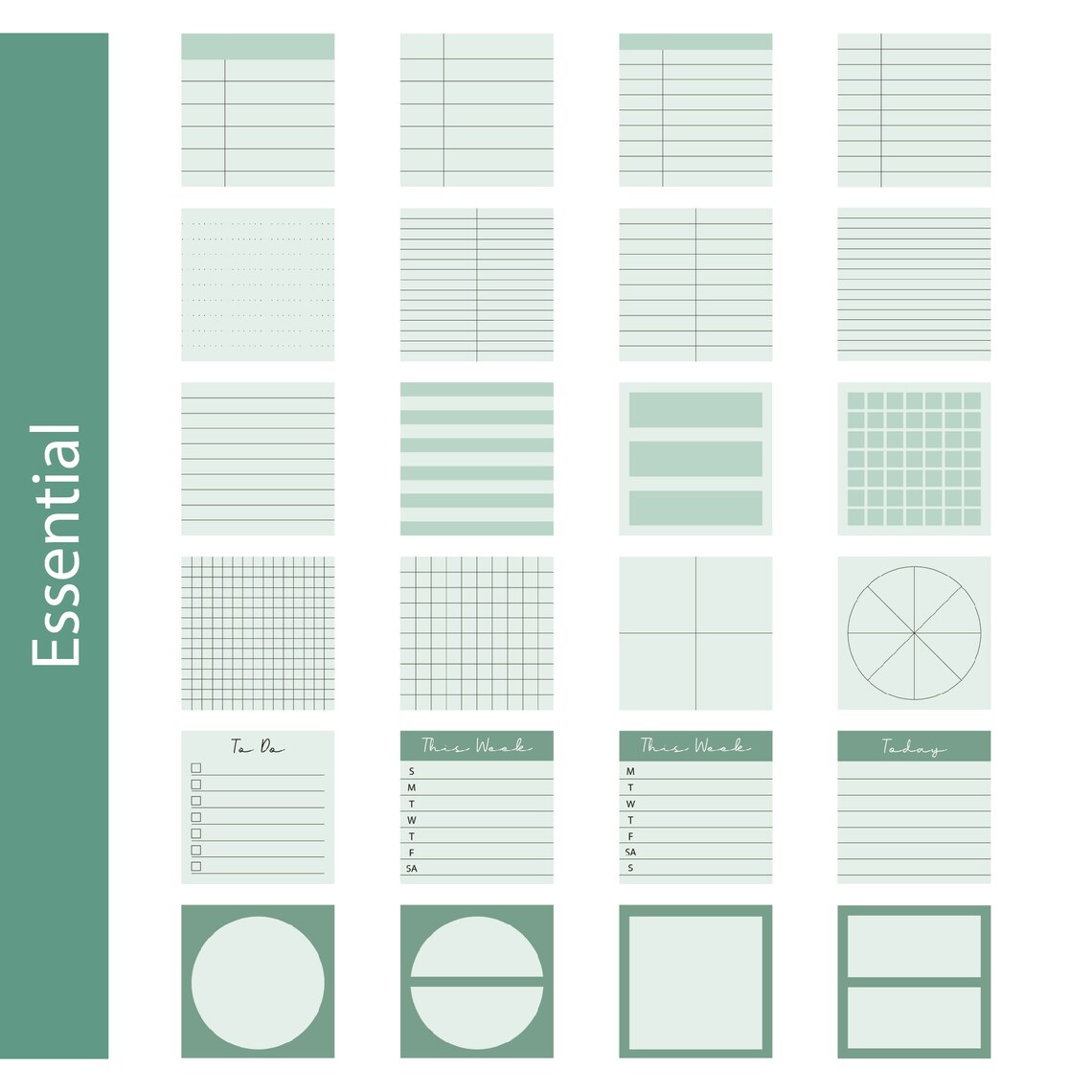 144 Essential Sticky Notes Clipart With Lines, Grids, Circle, Squares ...
