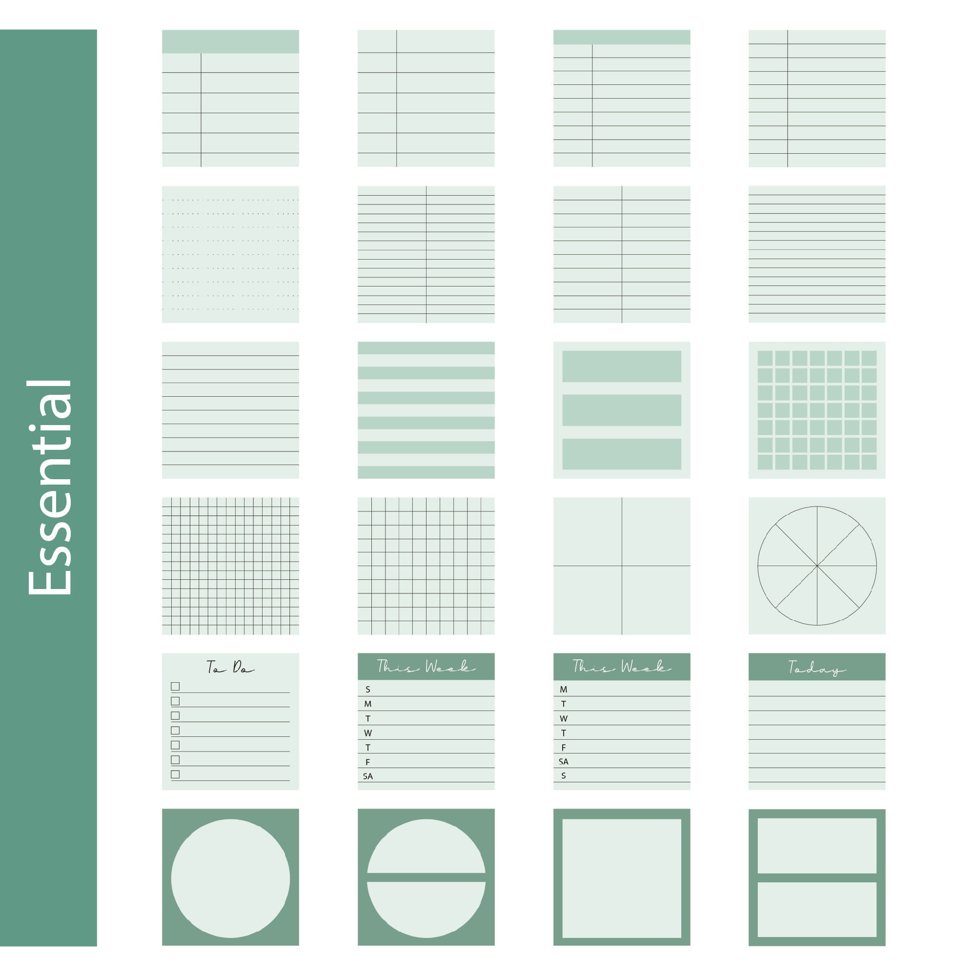 144 Essential Sticky Notes Clipart With Lines, Grids, Circle, Squares ...