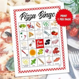 30 Pizza Bingo Cards, Pizza Bingo, Fun Pizza Party Game, Nurse Pizza ...