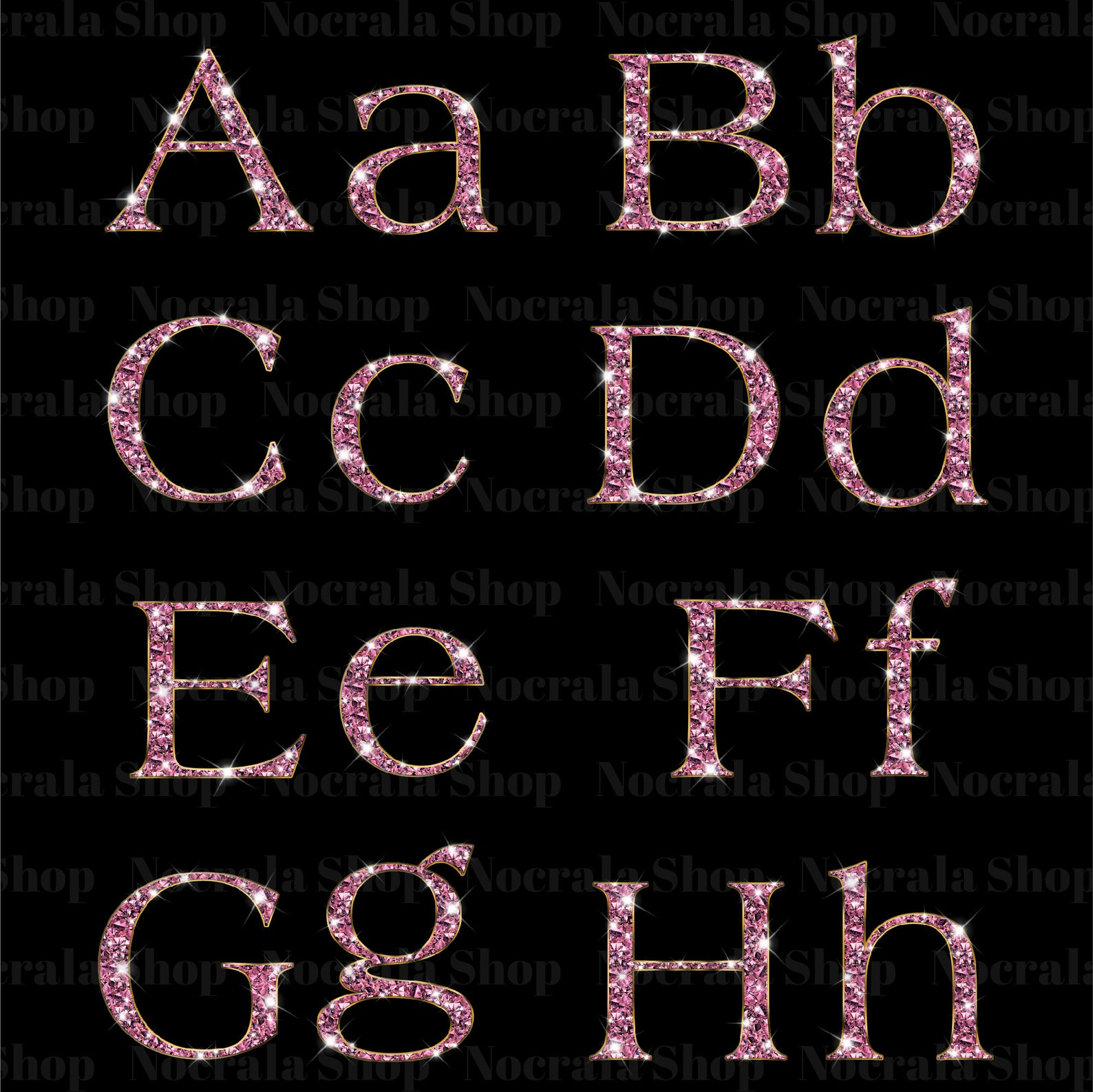 Pink Diamond Alphabet Clipart, PNG Digital Clip Art, Pink Diamond ...