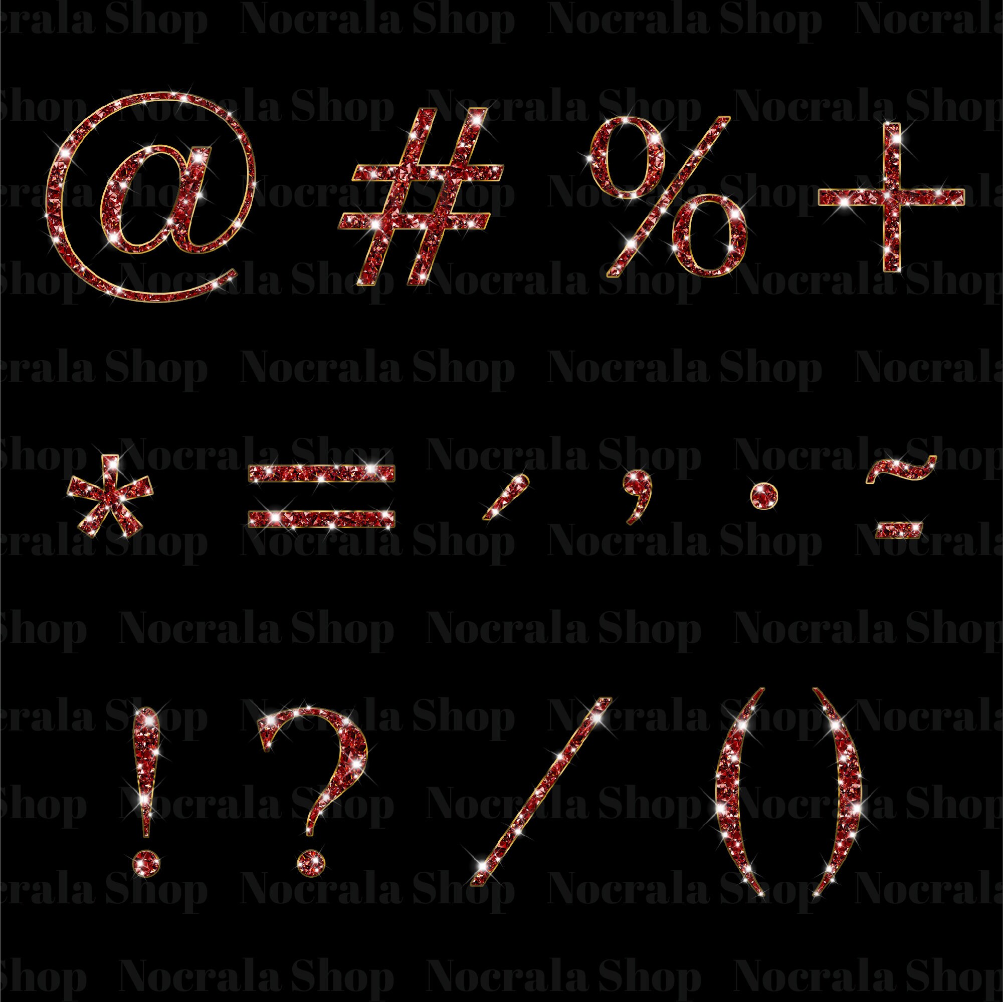 Red Diamond Alphabet Clipart, PNG Digital Clip Art, Red Diamond Letters ...