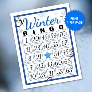 100 Winter Bingo Cards, 1 or 2 per Page, Winter Game, Winter Activity ...