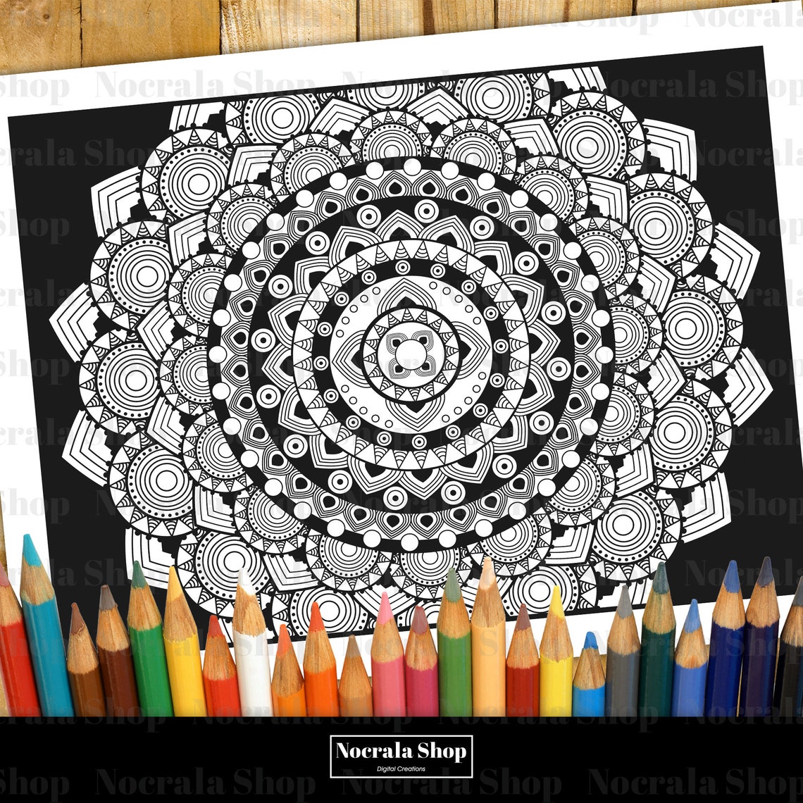 5 affiches géantes de mandala à colorier, affiche à colorier, page de ...