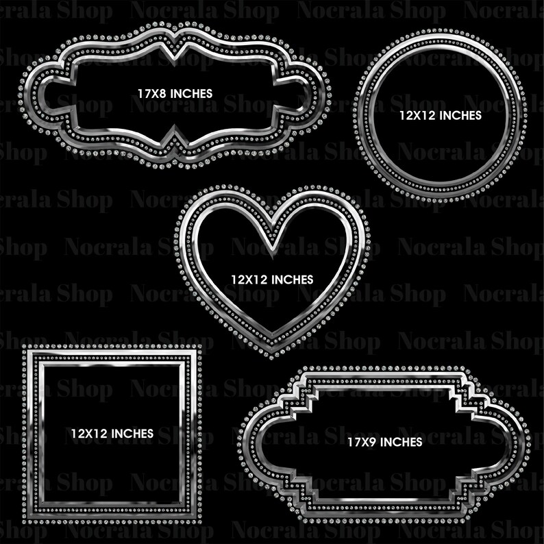 10 Silver and Diamonds Frames Clip Art, Silver Frames, Large Frames Png ...