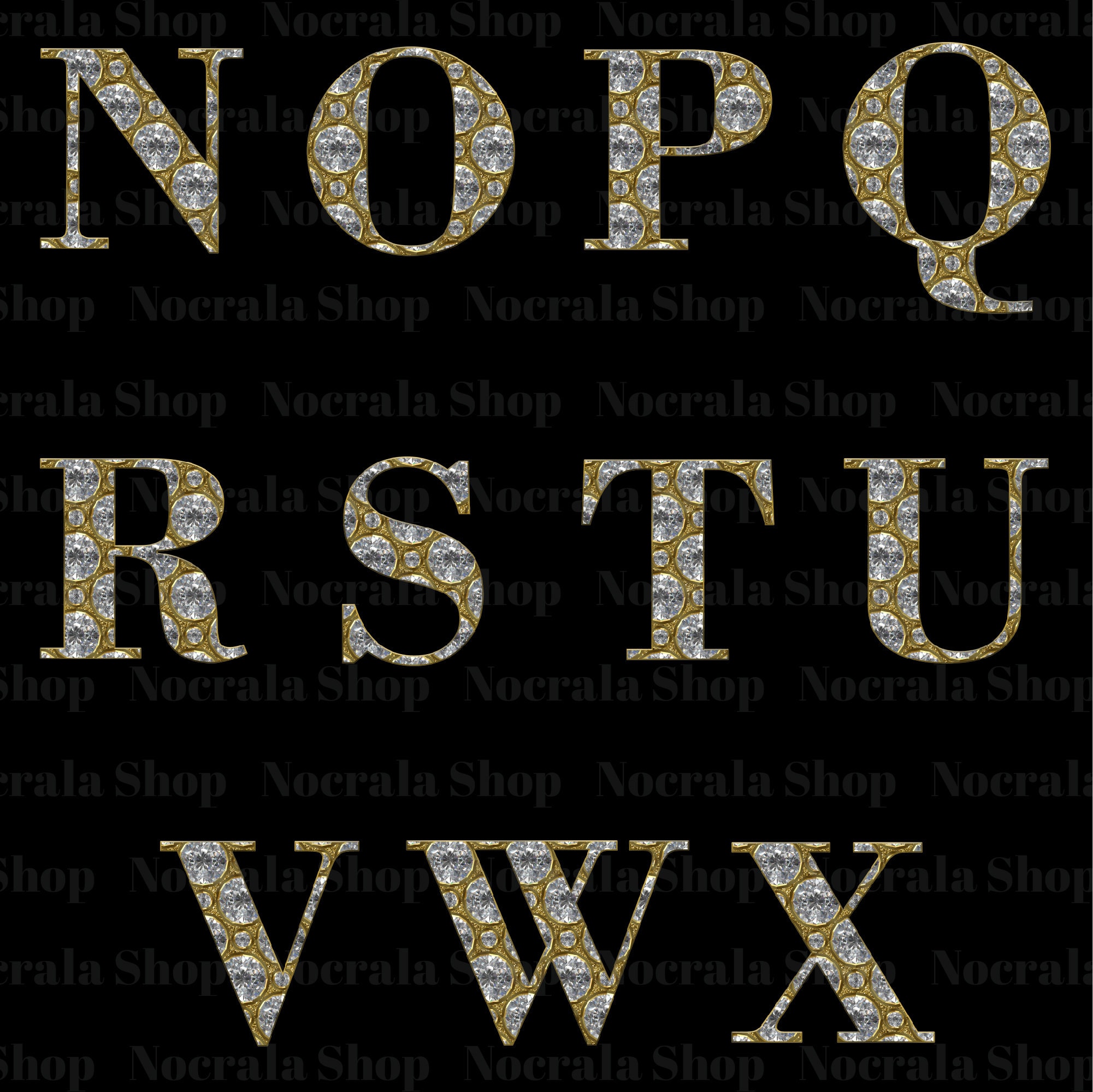 Gold Diamond Alphabet Clipart, PNG Digital Clip Art, Gold Diamond Letters, Numbers, Symbols ...