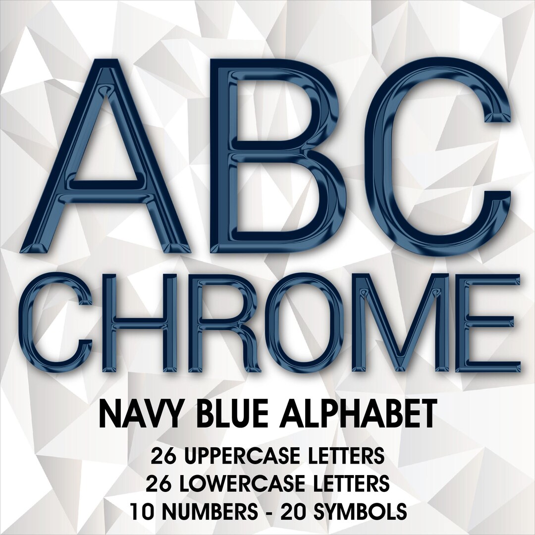 Navy Blue Chrome Alphabet Clipart, PNG Clip Art, Navy Blue Chrome ...