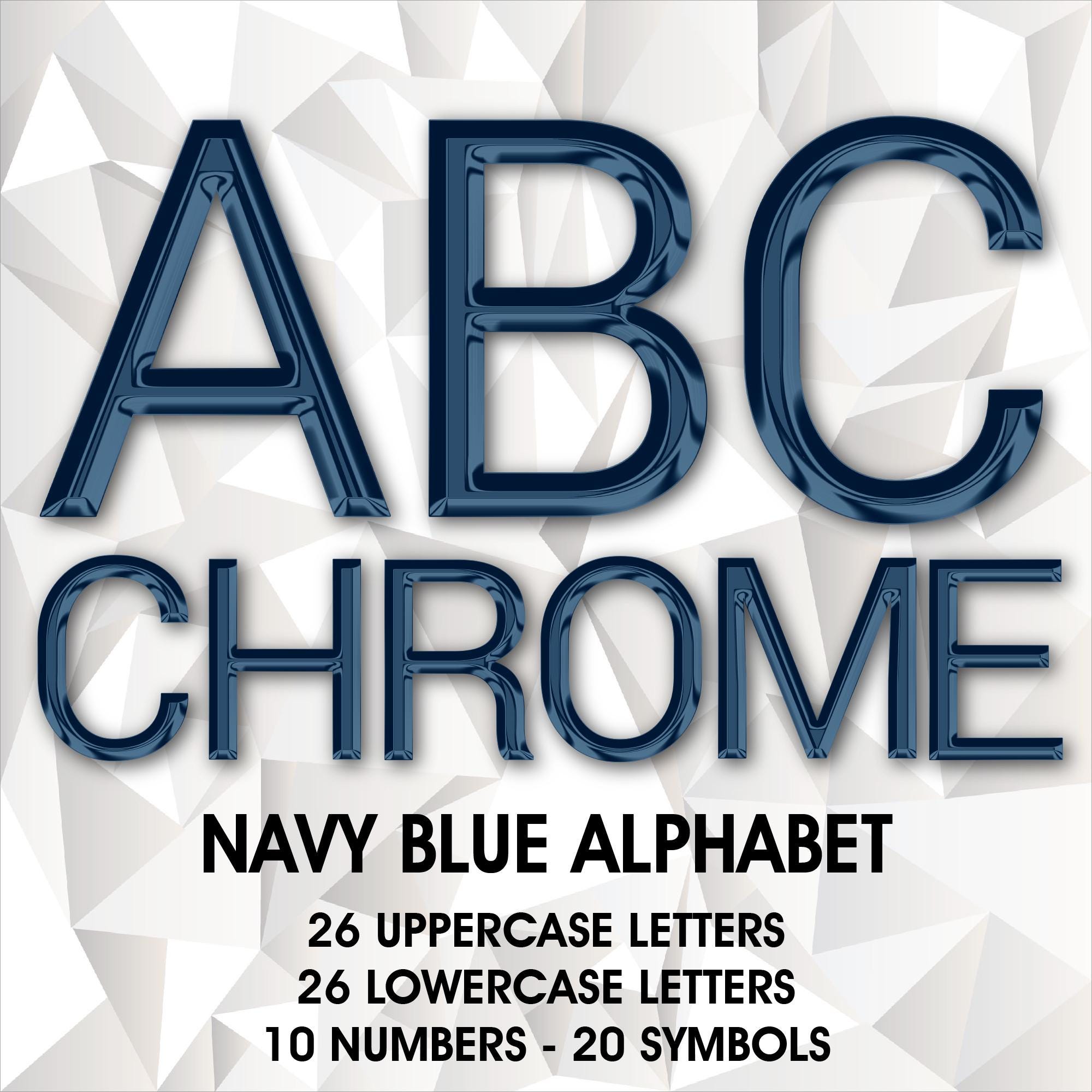 Navy Blue Chrome Alphabet Clipart, PNG Clip Art, Navy Blue Chrome ...