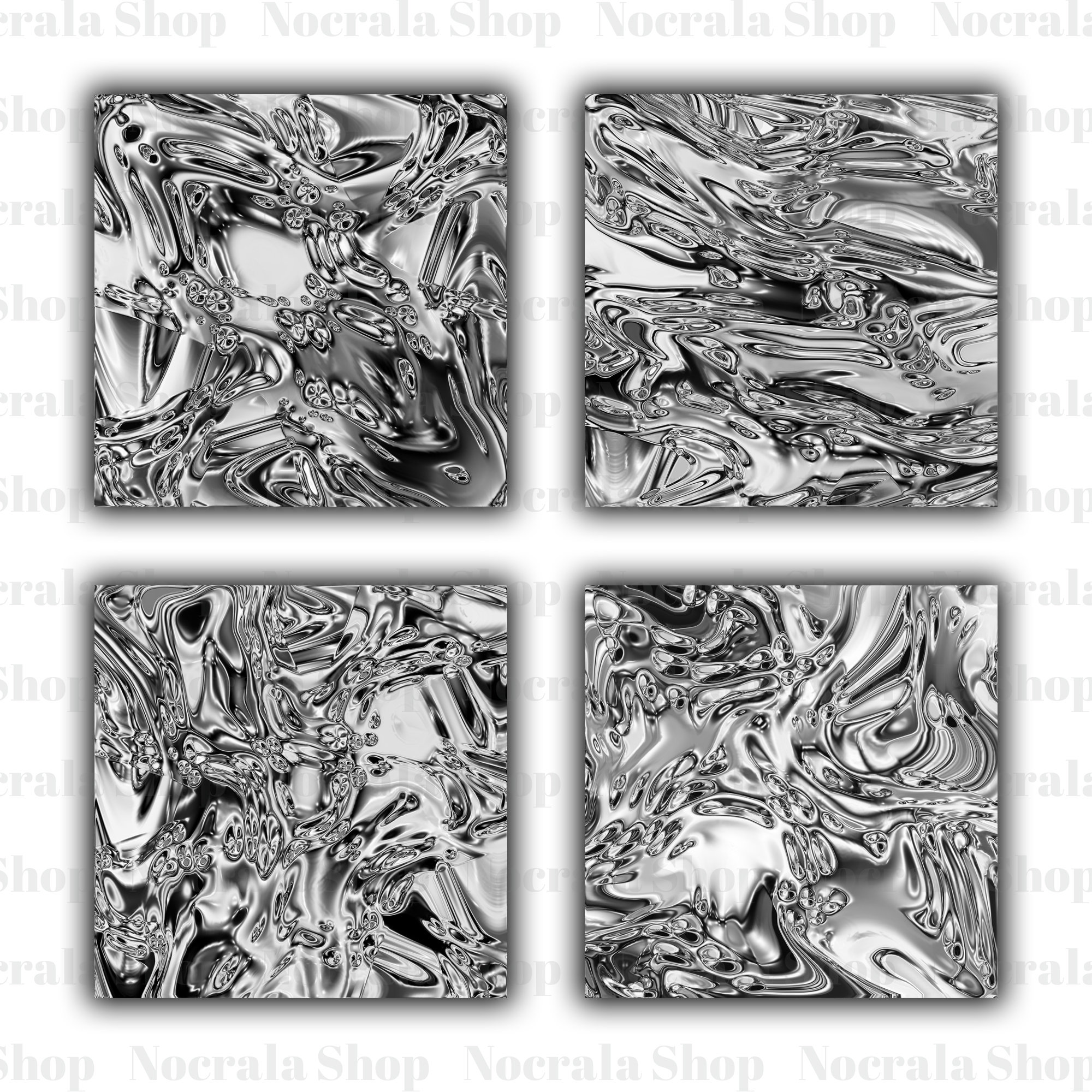 Silver Chrome Digital Paper, Silver Chrome Scrapbook Papers, Instant ...