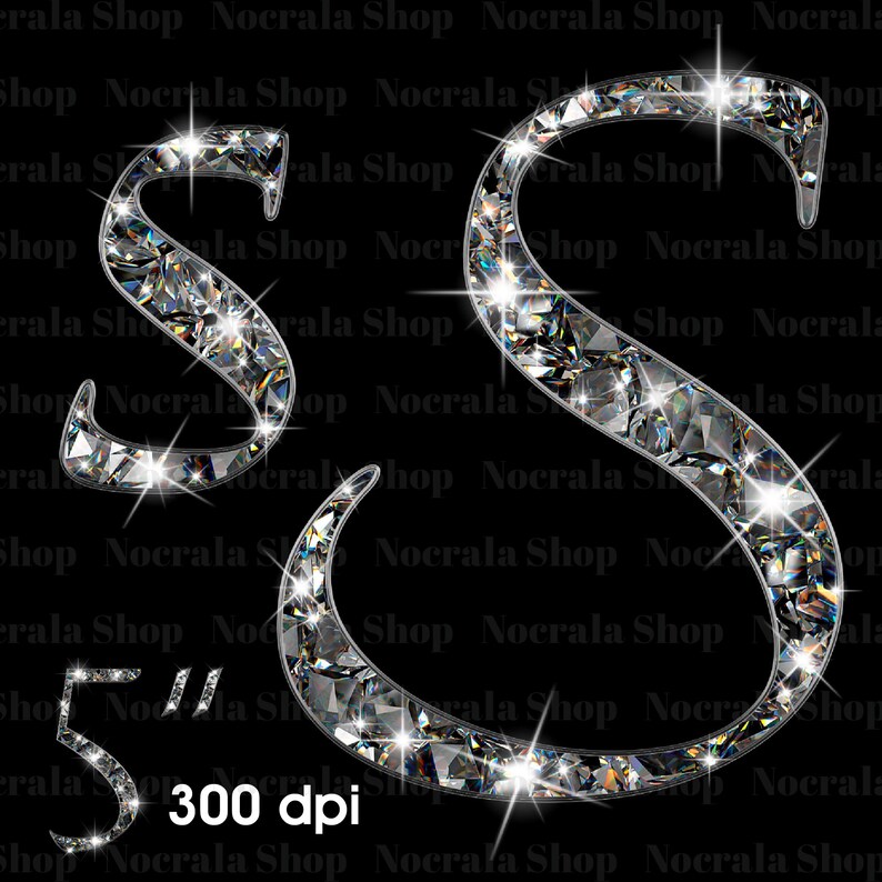 Silver Diamond Alphabet Clipart, PNG Digital Clip Art, Silver Diamond ...