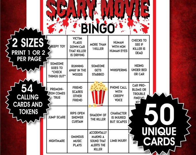 51 Horror Movie Trope Bingo Cards – Fun and Spooky Game for Fans ...