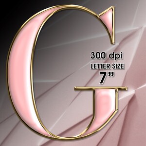 Baby Pink and Gold Glam Alphabet Clipart, PNG Digital Clip Art, Baby ...