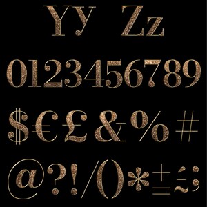 Gold Glitter Glam Alphabet Clipart, PNG Digital Clip Art, Bling ...