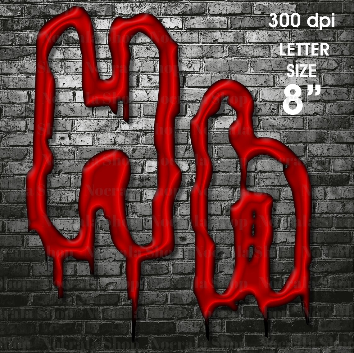 Red Blood Dripping Alphabet Clipart, Horror PNG Letters (digital ...