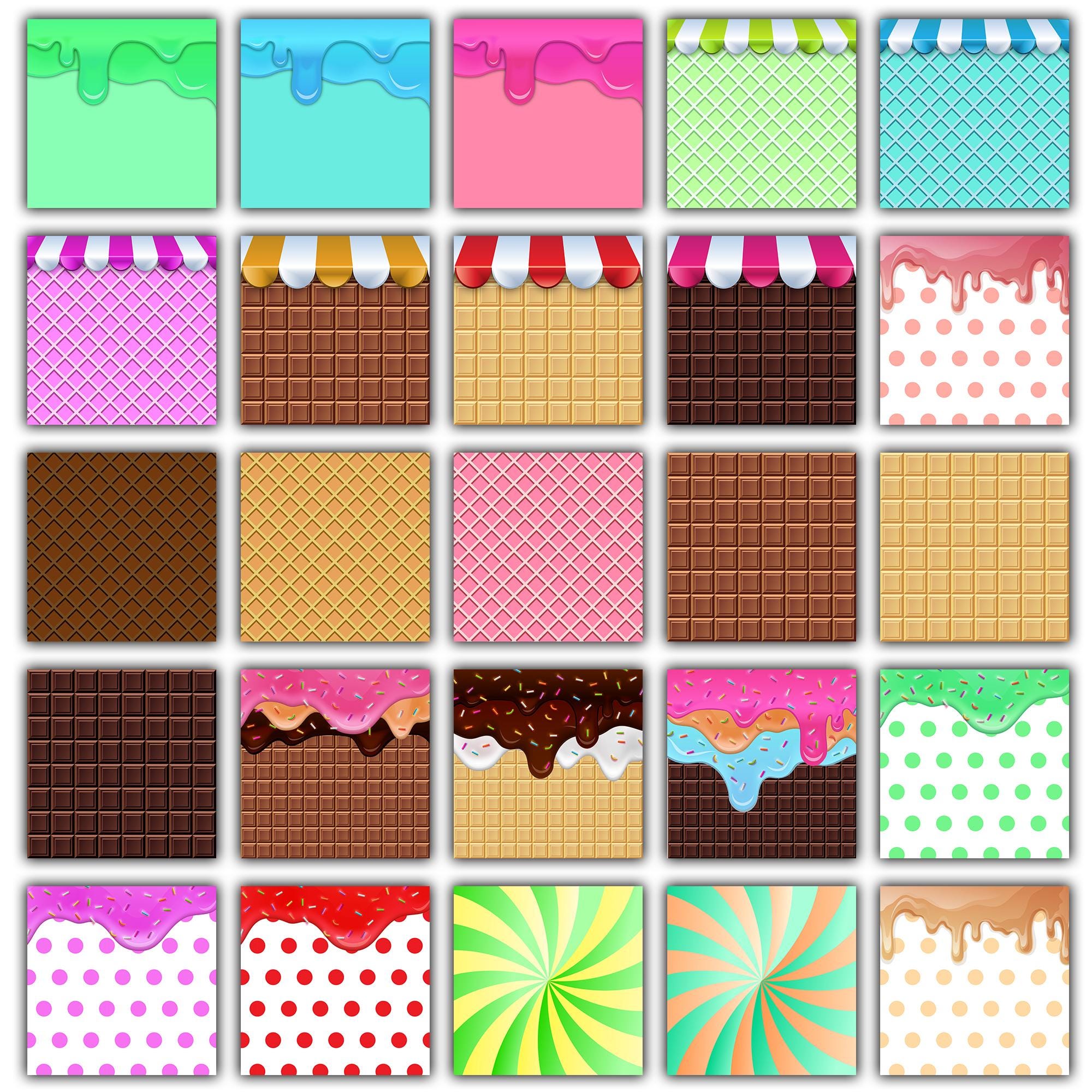 50 Candy Shop Digital Papers, Printable Scrapbook Paper, Seamless ...