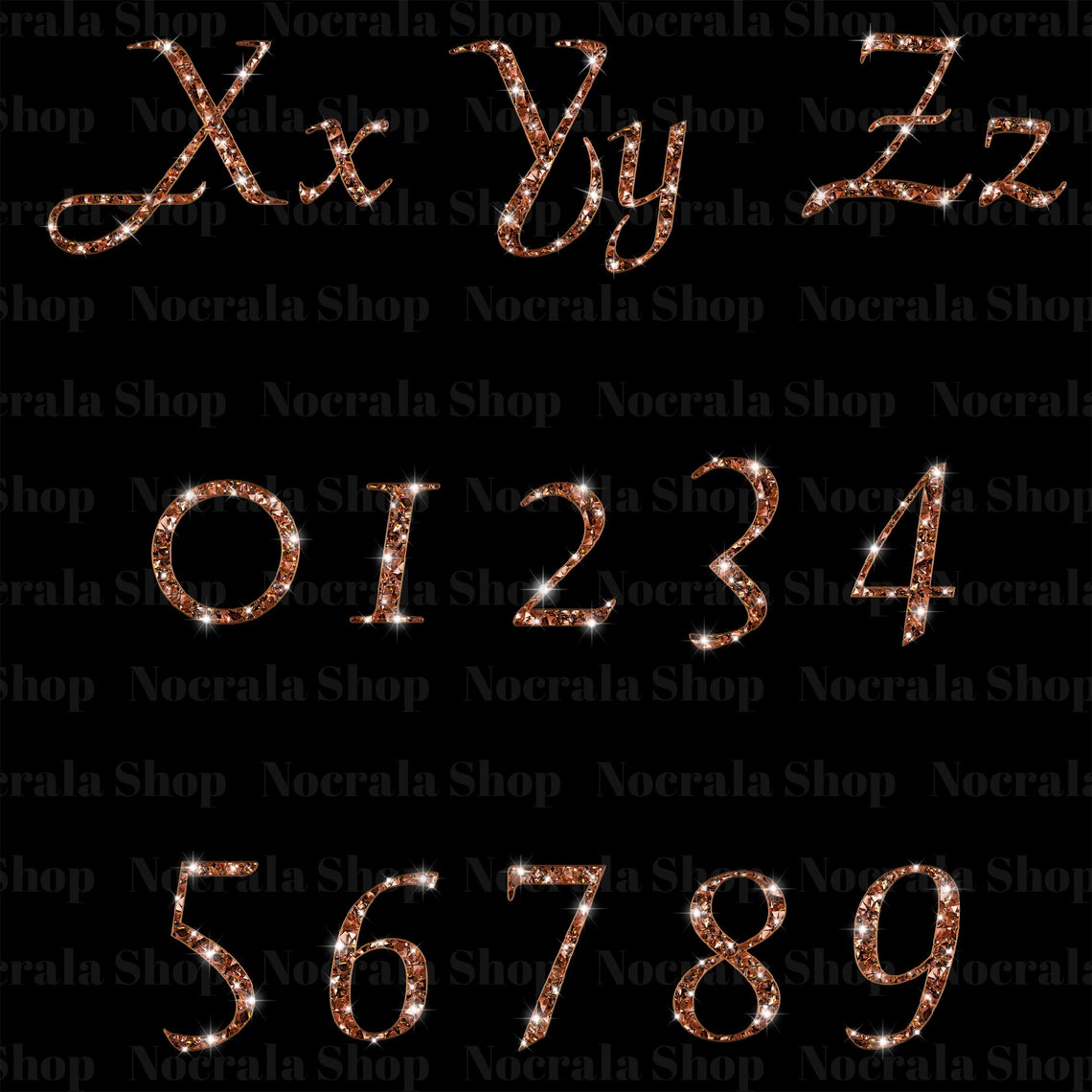 Copper Diamond Alphabet Clipart, PNG Digital Clip Art, Copper Diamond ...