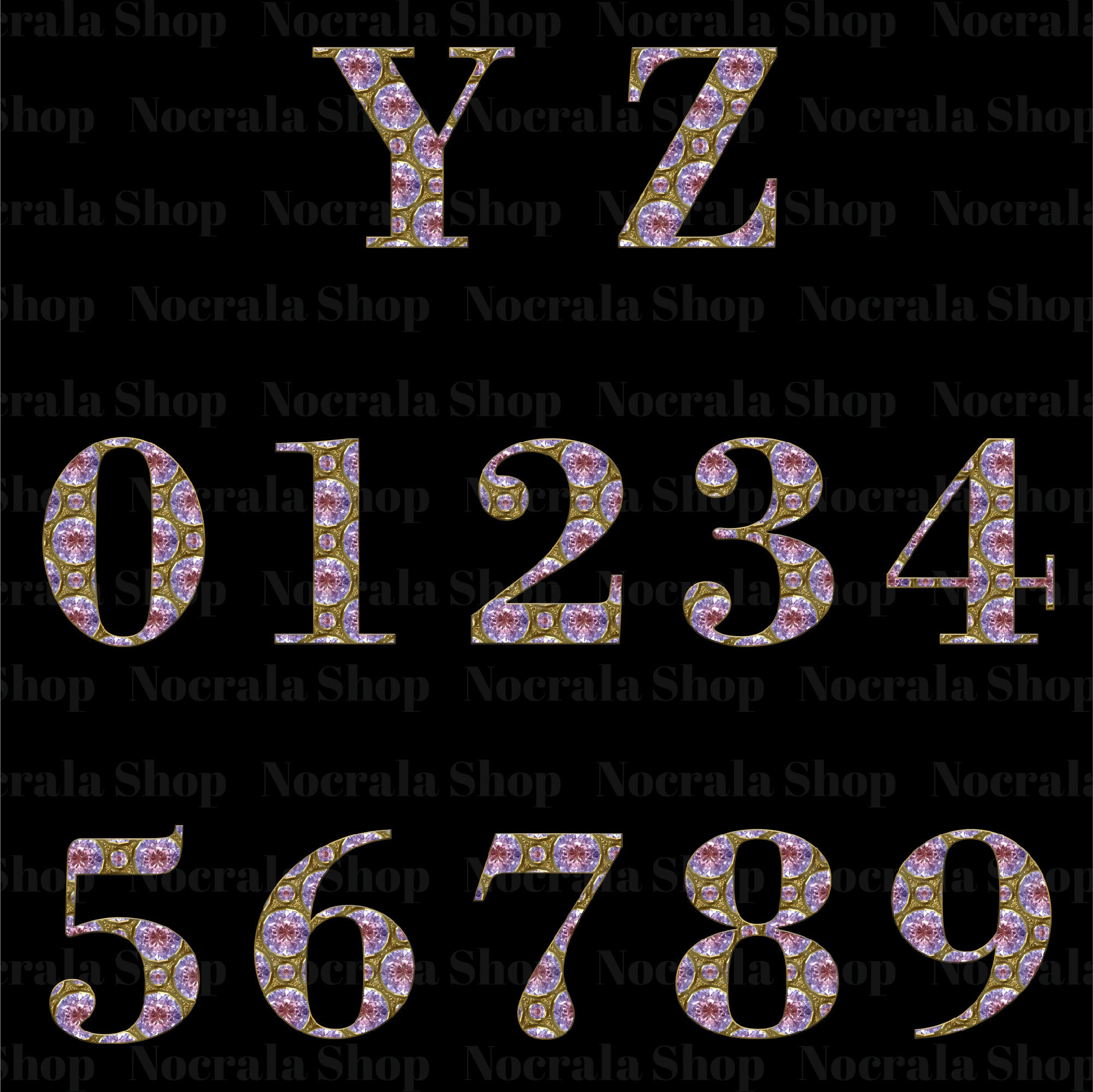 Rainbow Diamond Alphabet Clipart, PNG Digital Clip Art, Rainbow Diamond ...