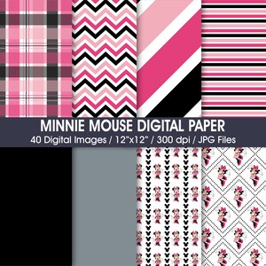 40 Minnie Magic World Digital Paper, Minnie Backgrounds, Instant ...