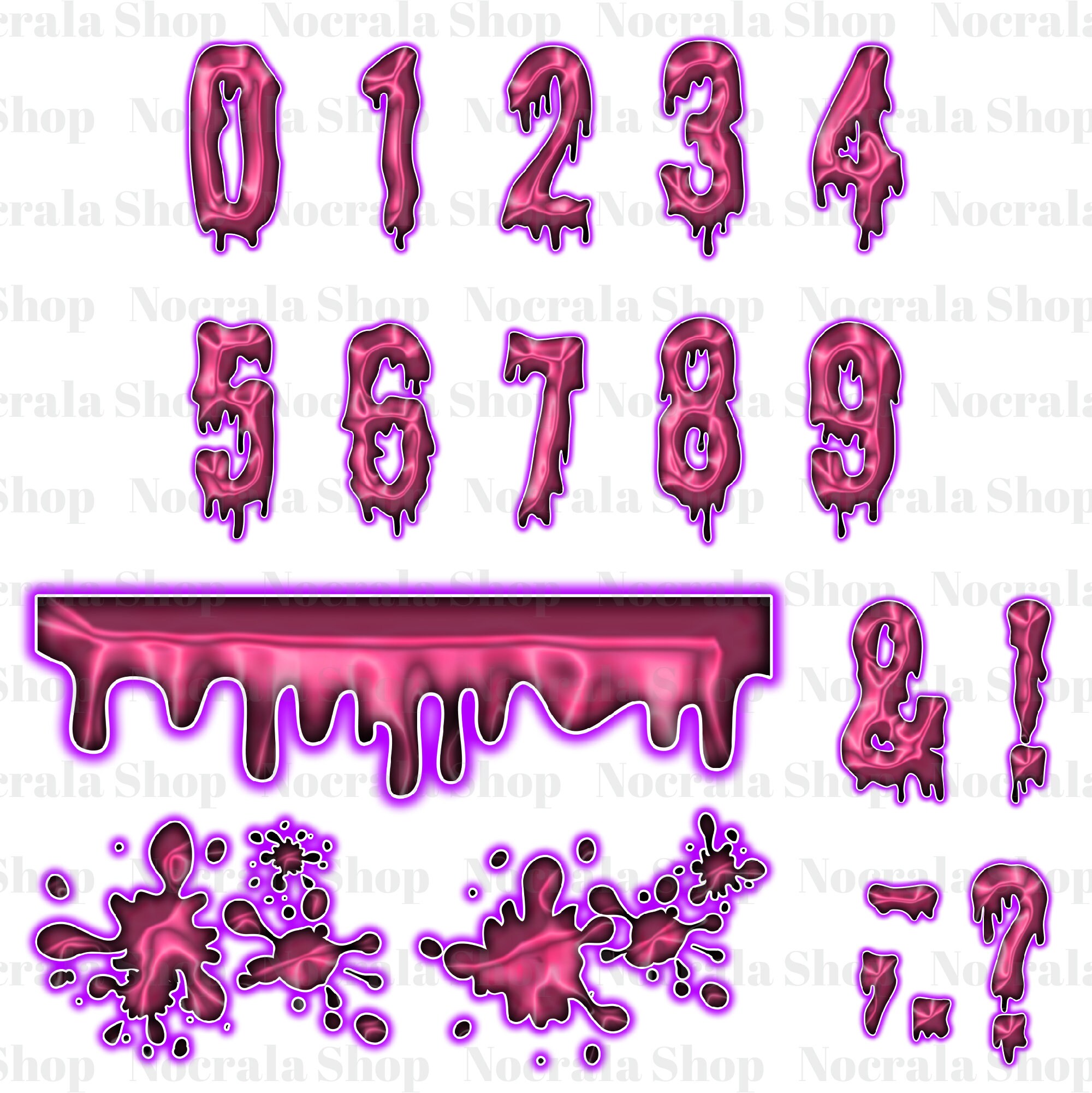 Pink Slime Alphabet Clipart, Letters PNG Clipart, Horror Letter ...