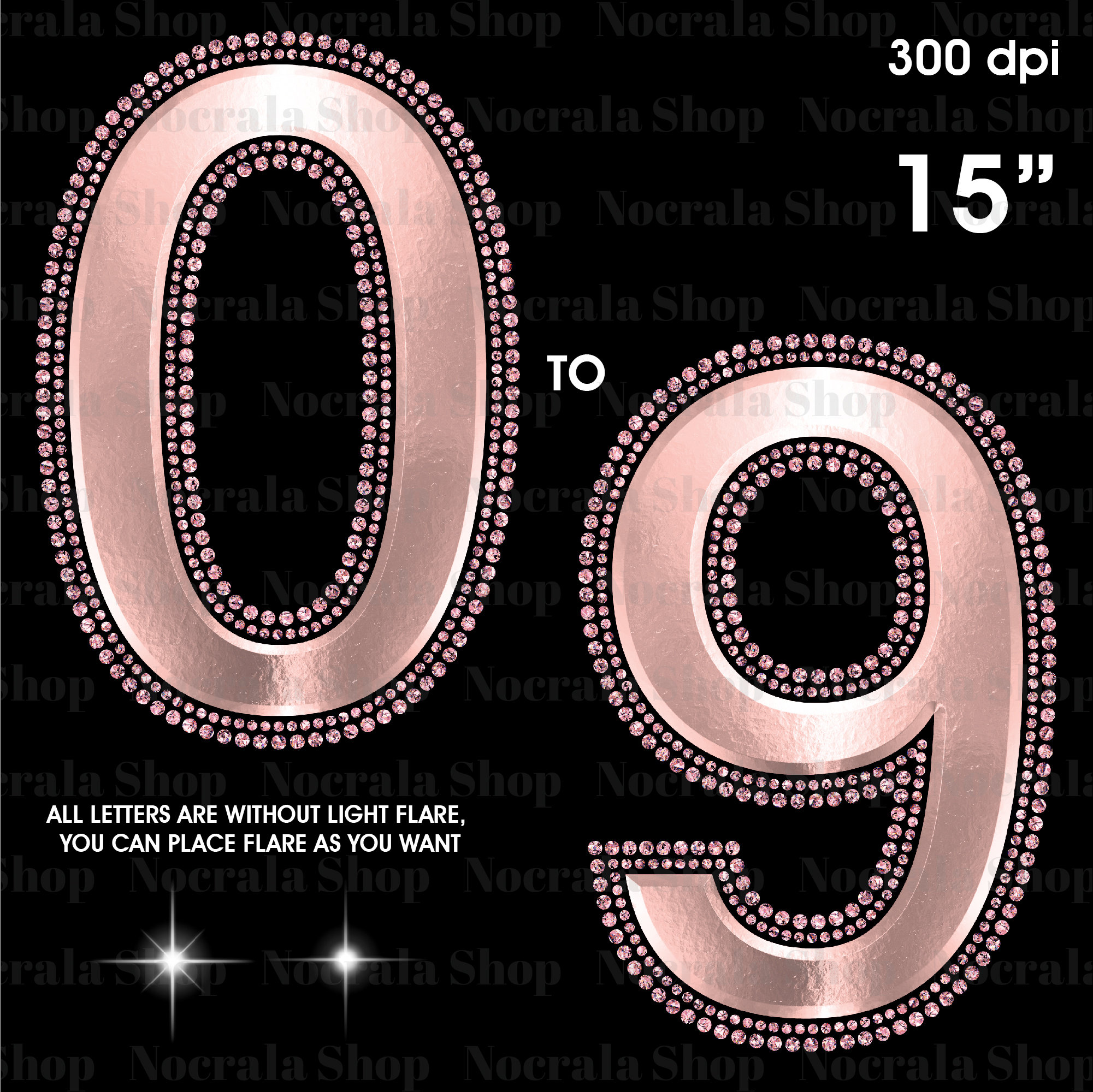 Pink Satin and Diamond Numbers Clipart, PNG Digital Clip Art, Pink ...