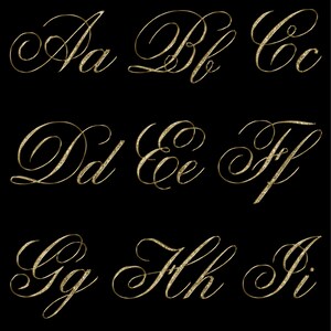 Gold Glitter Cursive Alphabet Clipart, PNG Clip Art, High Shine ...