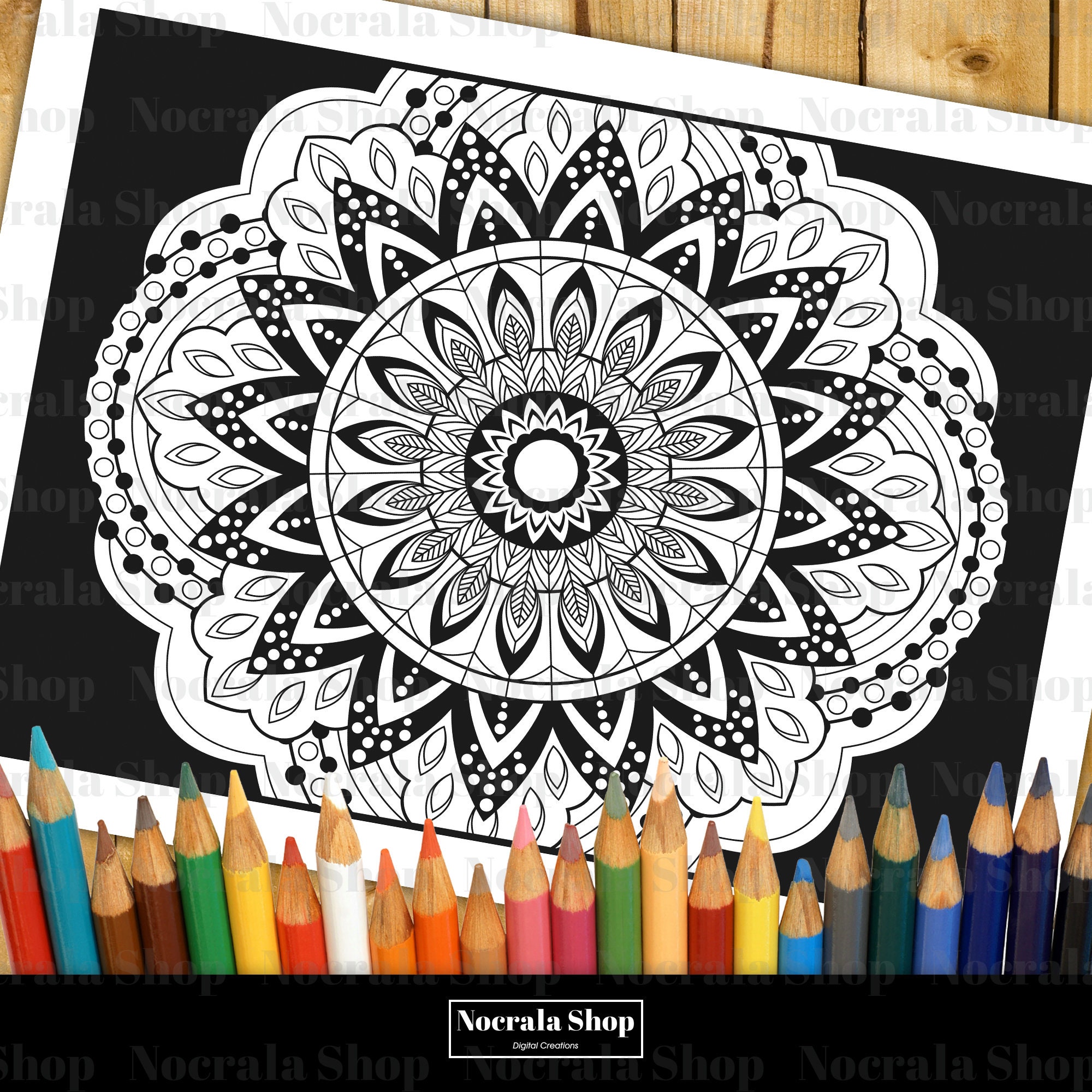 5 affiches géantes de mandala à colorier, affiche à colorier, page de ...