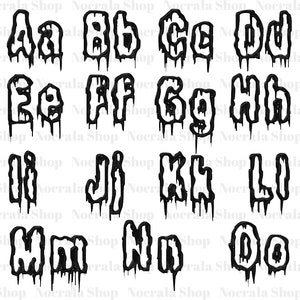 Black Blood Alphabet Clipart, Letters PNG Clipart, Horror Letter ...