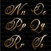 Gold Chrome Cursive Alphabet Clipart PNG Clip Art Gold - Etsy