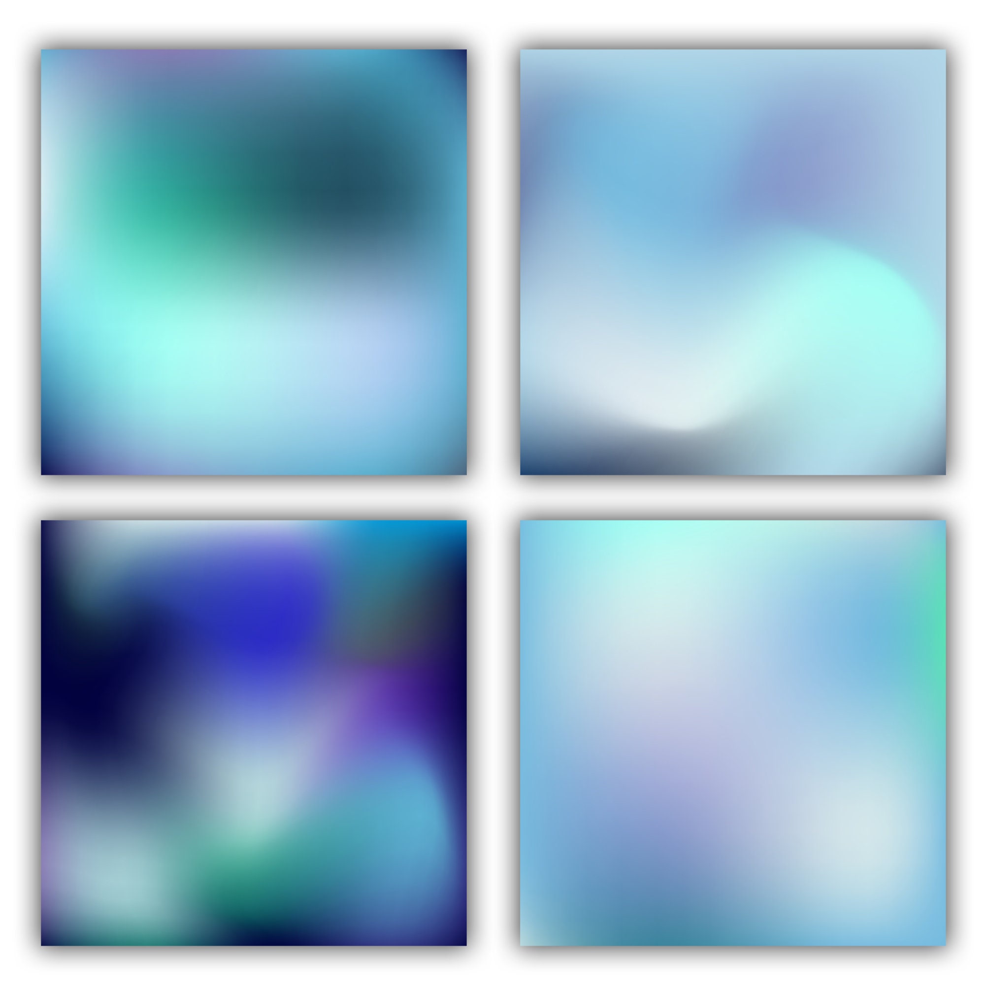 Blue Gradient Shapes Digital Paper, Blue Ombre Scrapbook Papers ...