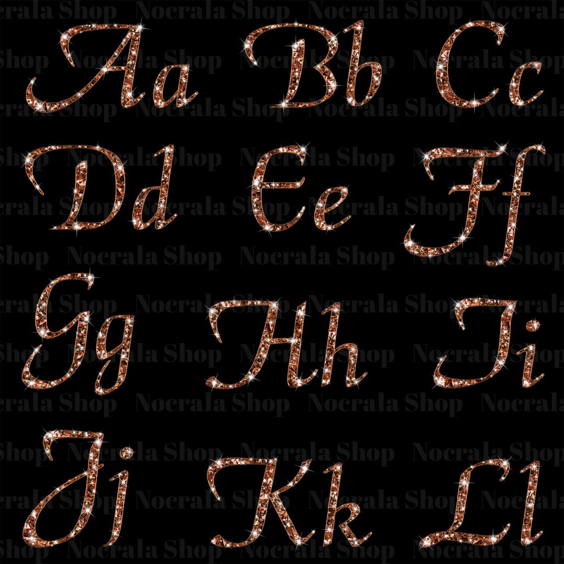 Copper Diamond Alphabet Clipart, PNG Digital Clip Art, Copper Diamond ...