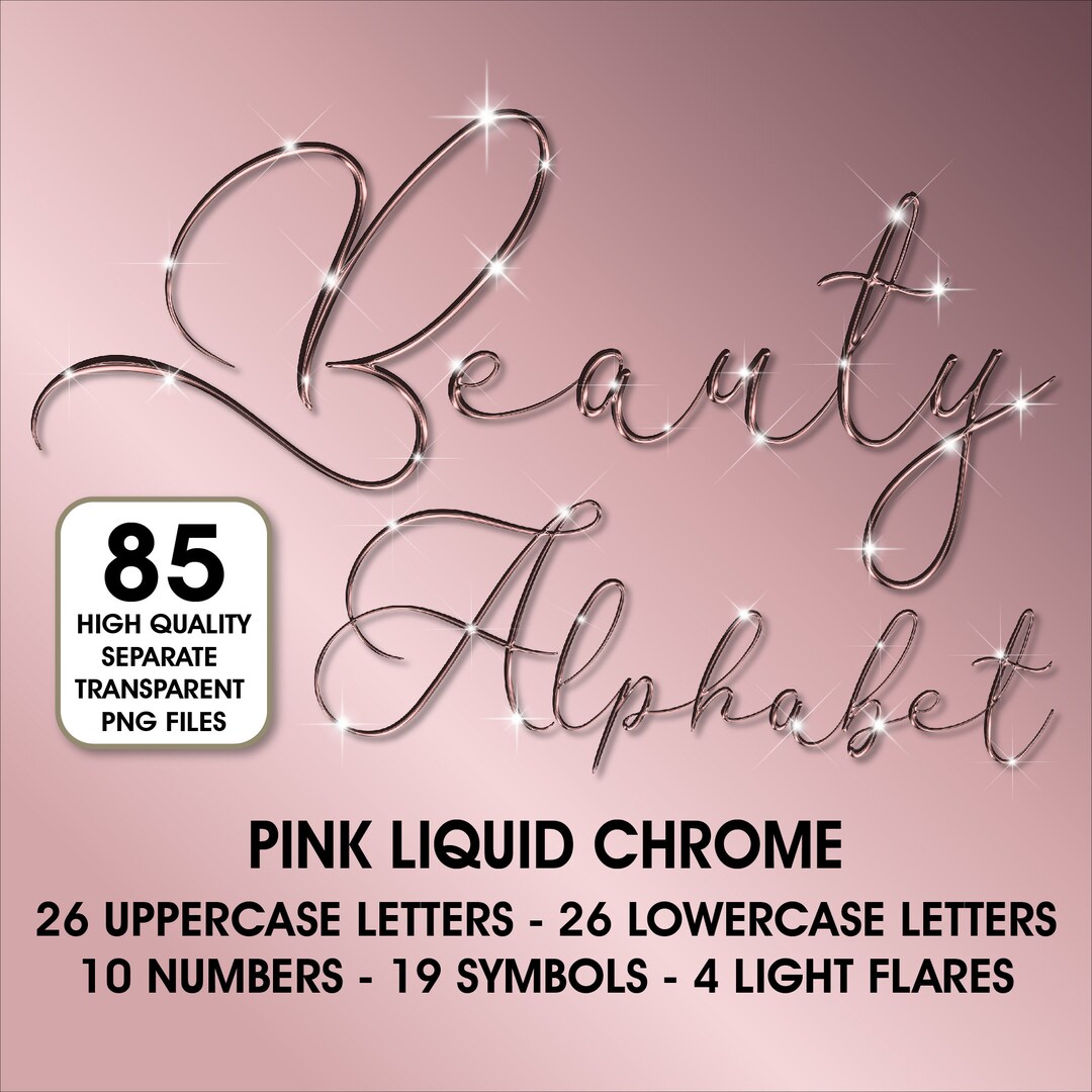 Pink Chrome Cursive Alphabet Clipart, PNG Clipart, Pink Chrome Cursive ...