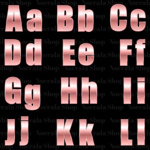 Rose Gold Metallic Alphabet Clipart, Rose Gold Foil PNG, Rose Gold ...