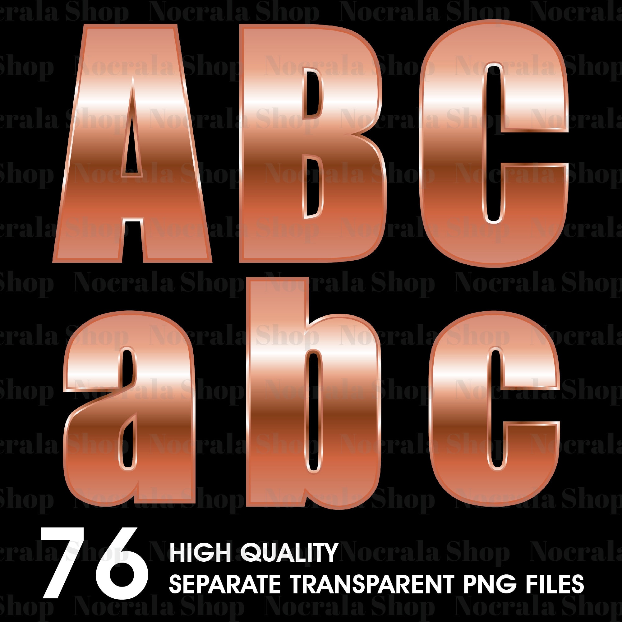Copper Metallic Alphabet Clipart, Copper Foil Alphabet , Copper Digital ...